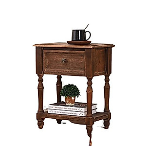 HIGOH Bedside Table Bedside Table with Drawer, Simple Living Room, Sofa, Bedside Table (Color : 3)