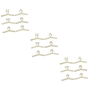 Cabilock 18 Pcs Small Wooden Hanger Mini Clothes Rack Hangers for Clothes Bulk Toys Baby Hanger Wardrobe Hangers Miniature Clothes Hangers Child Clothes Household Mini Toys