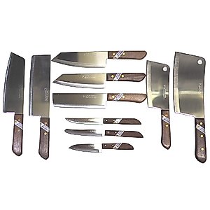 GIVEORBUY SellerGiveOrBuy Set of 10 Kitchen Chef's Knives Kiwi Thailand Brand ship from