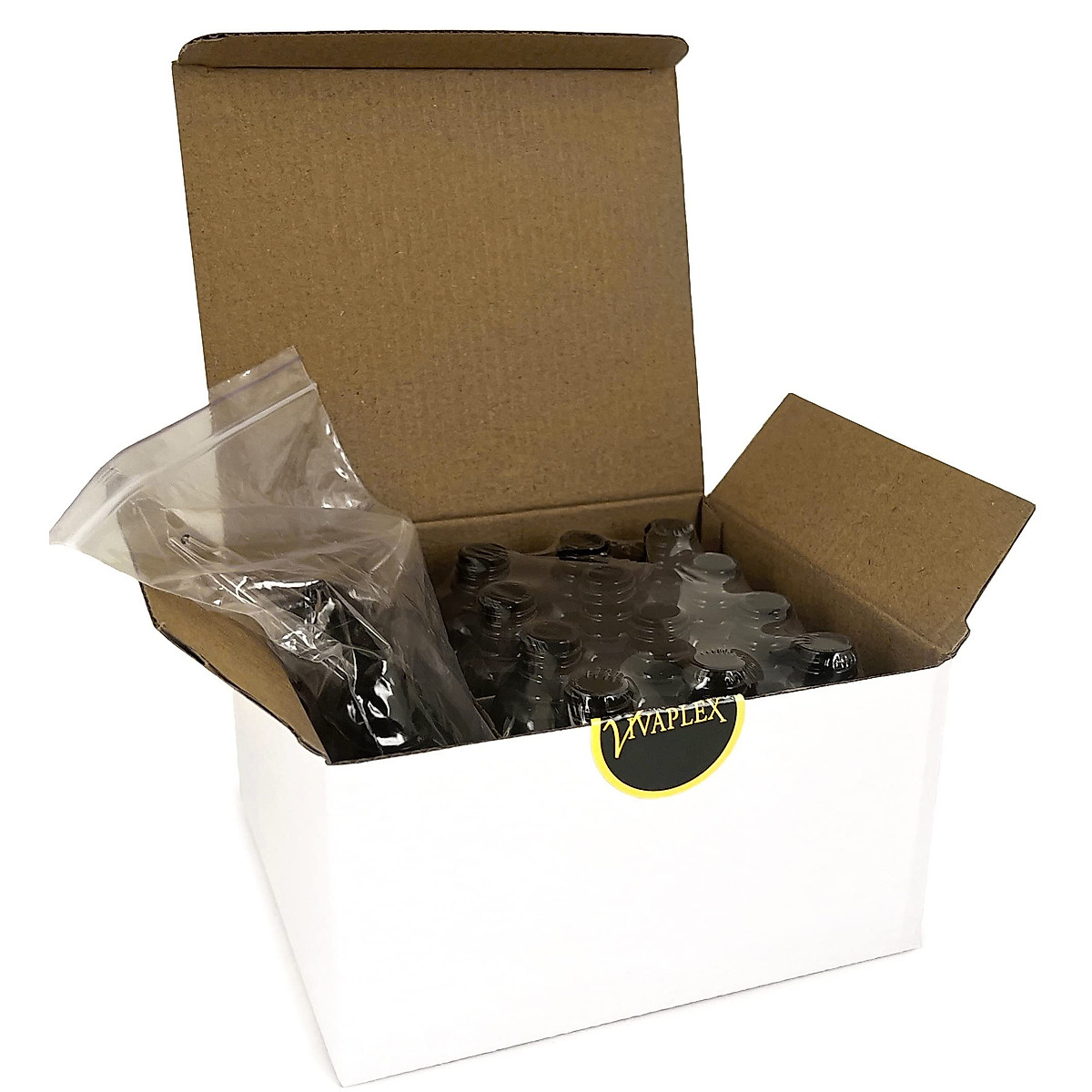 Vivaplex, 12, Black, 1 oz Glass Bottles, With Glass Eye Droppers