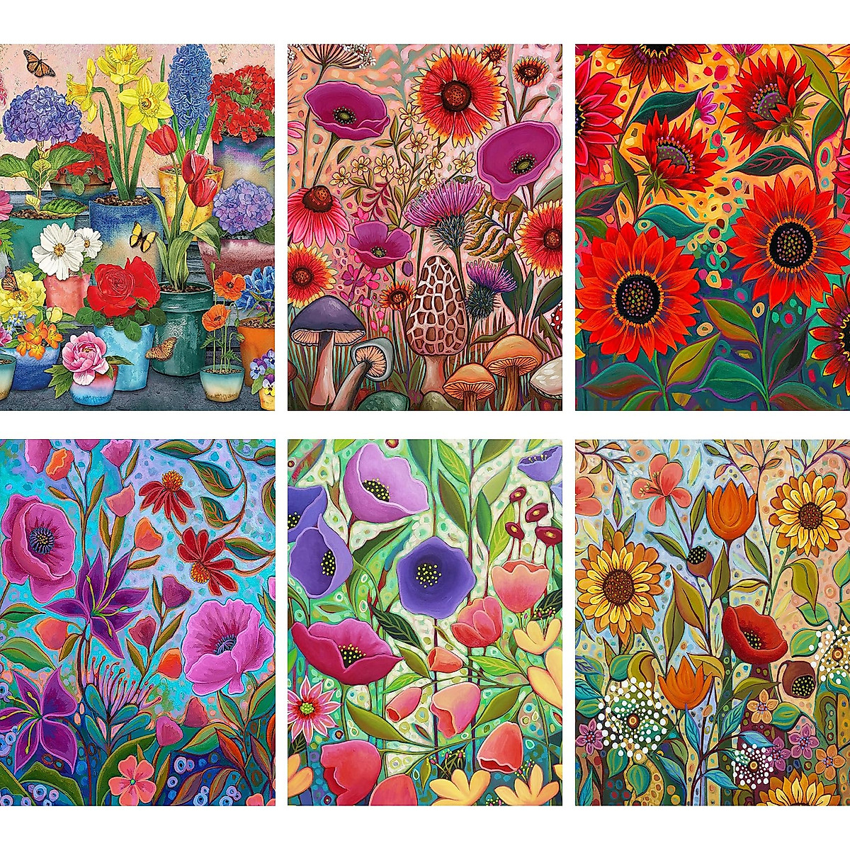 hkejoi Paint by Number for Kit Adults Canvas,Adults Paint by Numbers Kits,Acrylic Flowers Painting by Numbers for Adults for Home Wall Decoration and 16X12inch