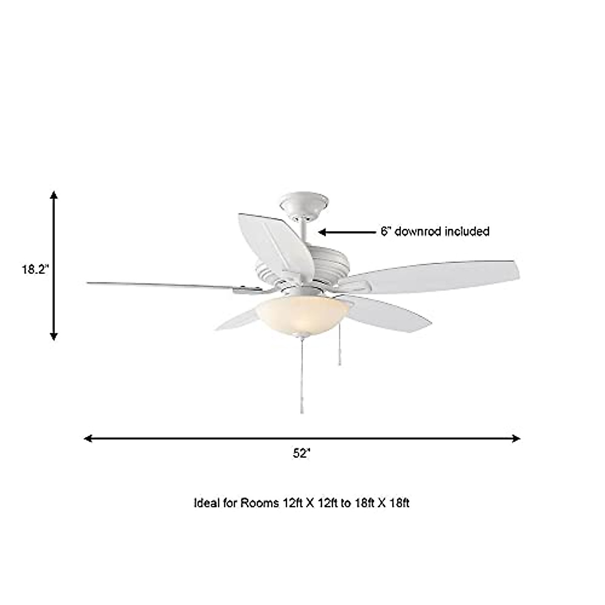 North Pond 52 in. LED Outdoor Matte White Ceiling Fan with Light