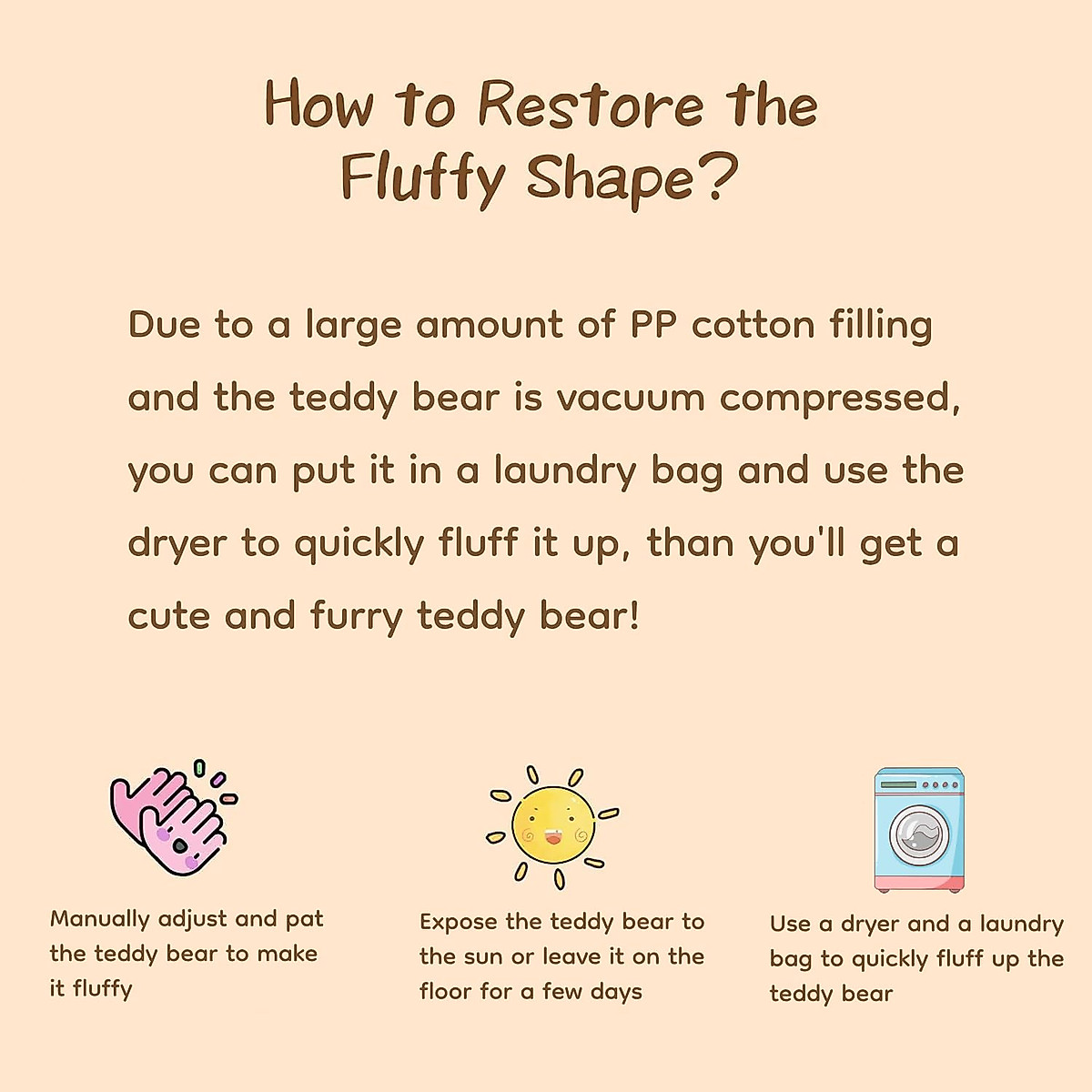 Tezituor Big Teddy Bear Stuffed Animal, 26 inch Medium Size Stuffed Teddy Bear Plush Toy for Chirstmas Valentine's Day Birthday, Soft Teddy Bear Plush for Kids Girlfriend, Tan