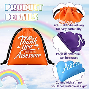 Paterr 24 Pcs Thank You Employee Appreciation Gift Bags Thank You Goodie Bags Thank You for Being Awesome Drawstring Team Bags for Coworker Colleague Teacher Office