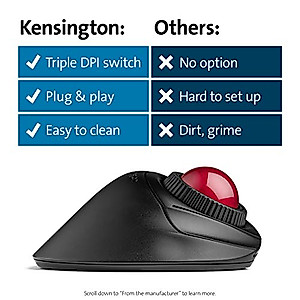 Kensington Orbit® Fusion™ Wireless Trackball (K72363WW), Black