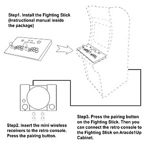 Mini Retro Console Fighting Stick for Arcade1Up Cabinet, Play NeoGeo Mini/Sega Genesis Mini/TG16 Mini/PS Classic/C64 Mini/NES Classic/SNES Classic/Astro City Mini on Cabinet