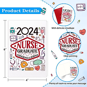 WaaHome 2024 Nurse Graduation Card for Her Women, 4''x6'' Nursing School Students Graduation Gifts Card for Female Nurses Doctors Medical Professional Her Him Women Men Girls Boys Daughter Son