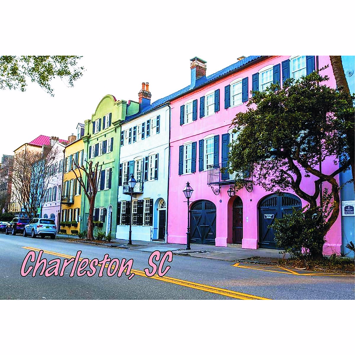 Charleston, SC Rainbow Row Homes, South Carolina, Souvenir Magnet 2 x 3 Photo Fridge Magnet
