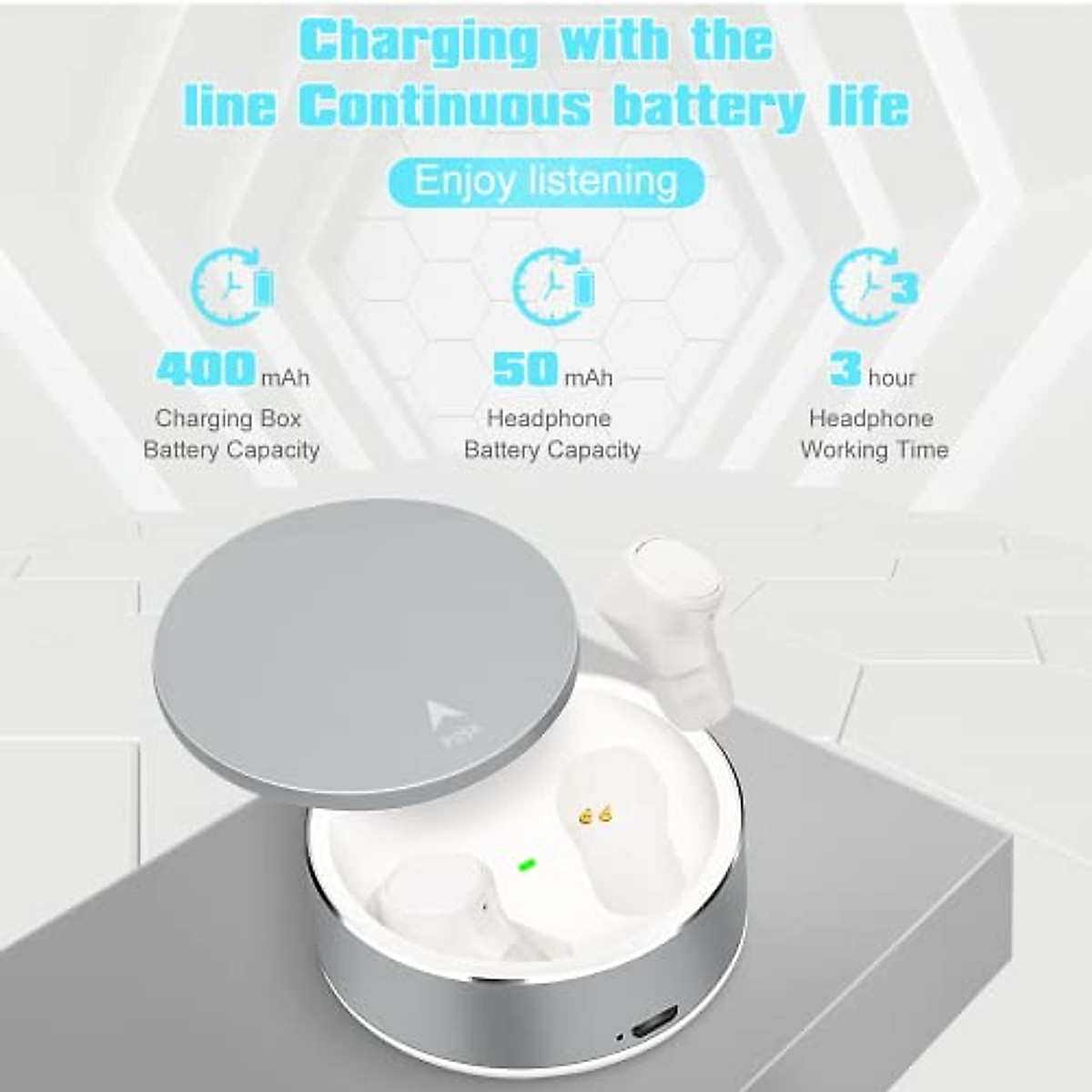 UrbanX X7 Sports Wireless Earbuds 5.0 IPX5 Waterproof Touch Control True Wireless Earbuds with Mic Earphones in-Ear Deep Bass Built-in Mic Bluetooth Headphones for Kindle Paperwhite