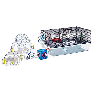 Favola Large Hamster Cage Includes Free Water Bottle, Exercise Wheel, Food Dish & Hamster Hide-Out Measures 23.6L x 14.4W x 11.8H-Inches & Includes 1-Year Manufacturer's Warranty