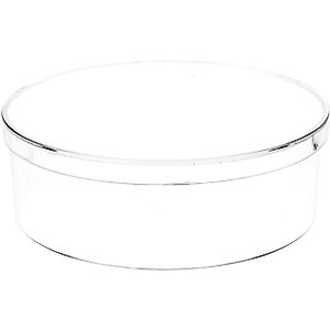 Pioneer Plastics 058C Clear Round Plastic Container, 4.375" W x 1.4375" H