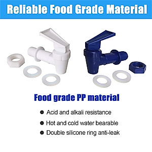 4 Pack 3/4Plastic Faucet,Replacement Cooler Faucet Water Bottle Jug Reusable Spigot Spout, BPA Free Dispenser Tap Set, Water Crock Valve Gravity Water Spigot (3/4" External Thread)
