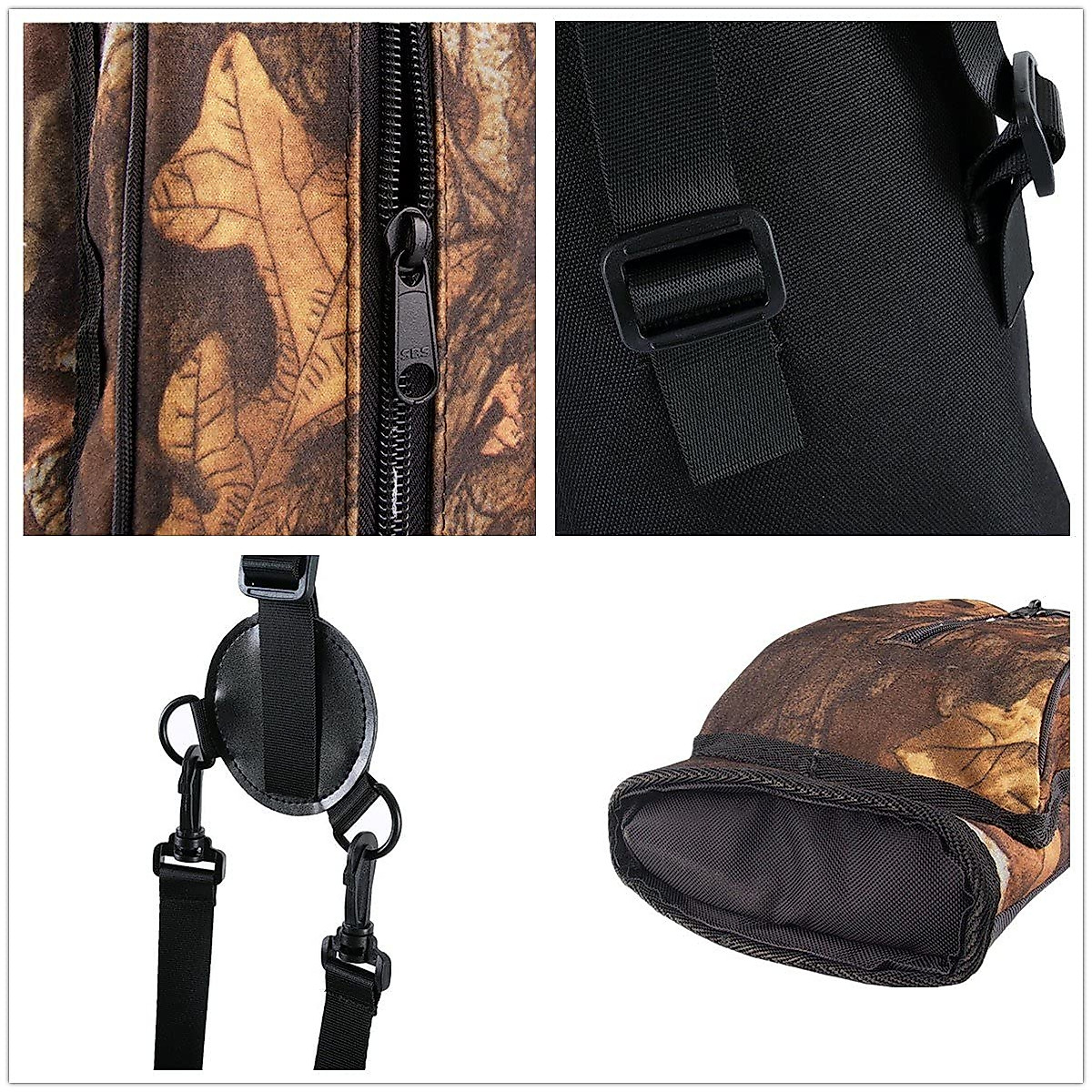 UNISTRENGH Archery Back Arrow Pot 3 Point Harness Waterproof Quiver, Arrow Holder Shoulder Bag for Hunting Shooting (Camouflage)