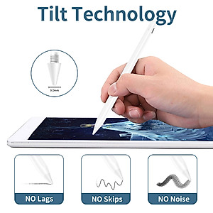 Stylus Pen for iPad, Uogic iPad Stylus Pen with Magnetic, Rechargeable, Palm Rejection, for iPad Pro 11"/12.9", iPad (6/7/8/9/10 Generation), iPad Mini (5/6 Generation), iPad Air (3/4/5 Generation)