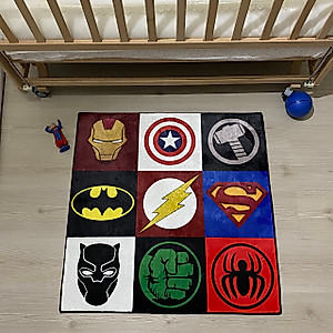 Rugendary Super Hero Rug Fantastic Area Rug Kids Room Nursery Rug 3D Digital Print Graphic Carpet Living Room, Bedroom, Playroom (Ultra Soft Quality, 2x2 ft.)