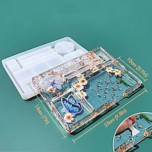 5 PCS Resin Tray Molds and Resin Grinder Mold for Grind and Storage, Large Resin Molds Silicone Molds for Resin, DIY Resin Epoxy Kit