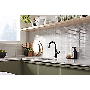 KOHLER 23767-BL Tone Single Handle Kitchen Bar Faucet, Prep Sink Faucet, Wet Bar Faucet, Faucet for Bar Sink, Matte Black