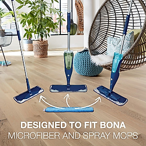 Bona Microfiber Cleaning Pad, for Hardwood and Multi-Surface Floors, fits Bona Family of Mops, 3 Pack