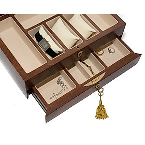 Bello Collezioni - Via Del Corso Luxury Briar Wood Men's/Women's Jewelry Box. Made in Italy