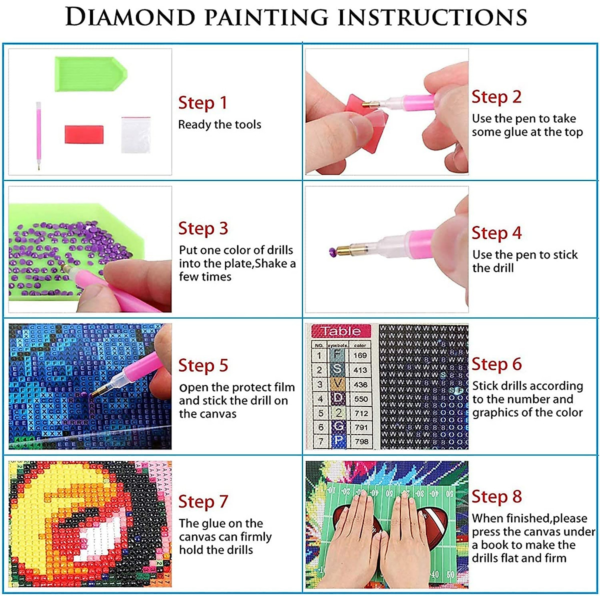 Chuangyi 5D DIY Diamond Art Painting by Number Kits, Horror Movie Round Full Drill Crystal Rhinestone Embroidery Diamond Arts for Home Wall Decor 16X20 inch