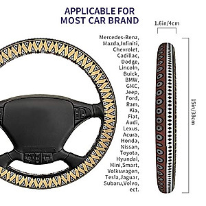 Geometric Composition With Triangle Pattern And Rhombus Of Bullseye Circles Carbon fiber steering wheel 3D sticker inner wheel button decorative cover trim