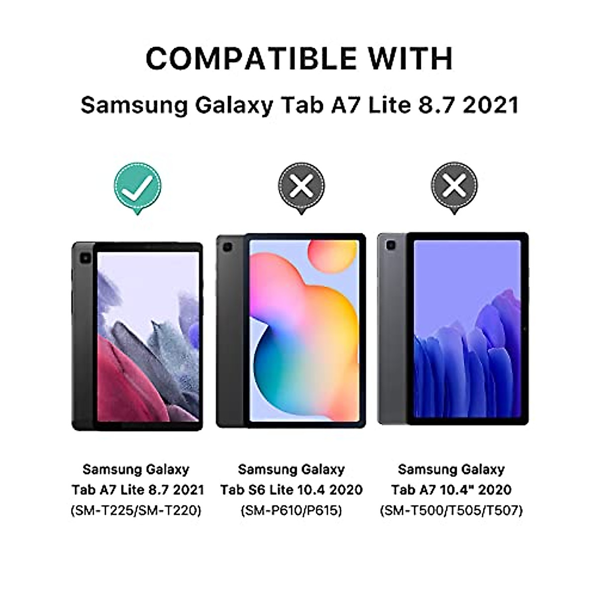 MoKo Case Fits Samsung Galaxy Tab A7 Lite 8.7-Inch 2021 Release Tablet Model SM-T225/T220/T227/T227U, Matte Soft Flexible FrostedTPU Skin Bumper Back Cover Shell, Matte