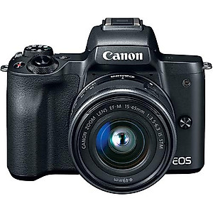 Canon EOS M50 Mirrorless Digital Camera Bundle + 15-45mm Lens (Black) - 2680C011