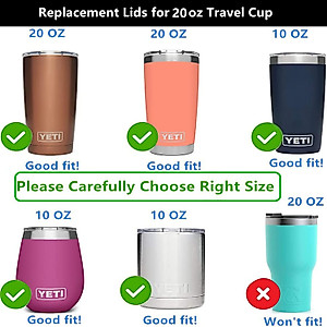 JXJYZLN Replacement Tumbler Lids Spillproof 20 oz, Plastic Splash Resistant Lids Covers Spill Proof Tumbler Lid Cup Covers,Stainless Steel Tumbler Travel Cup Yeti,Ozark Trails (Yizhiling Trading)