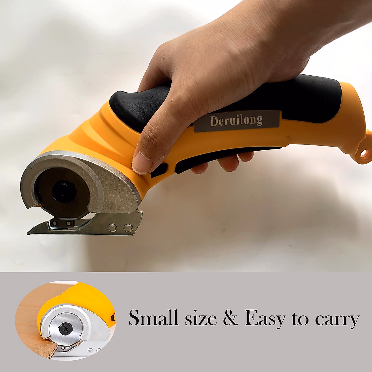 Cordless Electric Scissors,4.2V Cardboard Cutter Multi-Cutting Tools with a Replacement Blade/Charger, Carpet, Cardboard Cutter, Rotary Fabric Cutter with Safety Lock and Storage Box