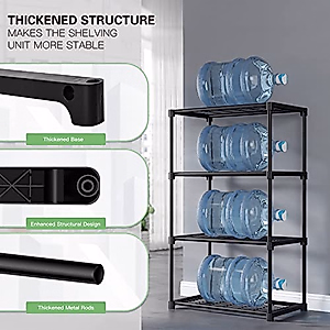 TABIGER 47.3" Storage Shelves Unit, Closet Wire Shelving for Storage with 4 Tier Metal DIY Stackable Shelves, Closet Shelving for Kitchen Bedroom Laundry Room Living Room, 25.6" W x 15.8" D x 47.3" H