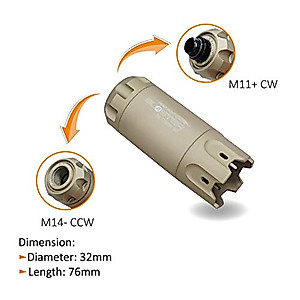 ACETECH-Blaster- Tan Color Muzzle Flame Tracer with M14- CCW and M11+ CW