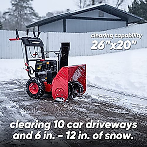 PowerSmart Snow Blower Gas Powered 26 in. 4-Stroke 212cc Engine with Electric Start, LED Headlight, Self Propelled 2 Stage Snow Blower PS26