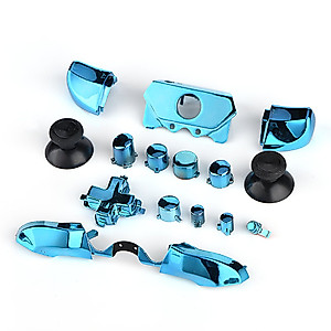 Tihebeyan Full Sets Mod Replace Part Compatible with One Controller 3.5mm Jack(Blue)