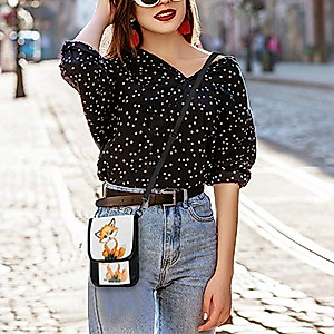 ALAZA Cute Little Fox Animal Print Small Crossbody Wallet Purse Cell Phone Bag Rfid Passport Holder with Credit Card Slots