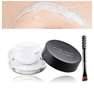 Eyebrow Pomade Cream,Brow Pomade Gel Naturally Long Lasting Waterproof,Delicate and Smooth Eye Brow Makeup Cosmetics with Eyebrow Brush - White