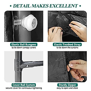 GARTOO 6' x 7' Storage Shelter - Outdoor Portable Shed with Roll-up Ventilated Windows, Heavy Duty Zipper Storage shed for Bike, ATV, Motorcycle Shelter, Gray