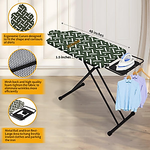 SLIETON Extra Large Ironing Board with Large Hang Rail and Iron Rest in 63" L x 20" W (with Iron Rest)