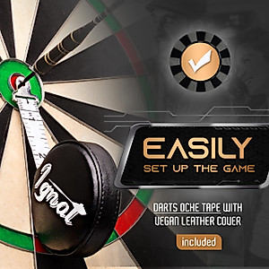 IgnatGames Dart Board Professional- Competition Size Kenyan Sisal Dart Board for Adults - Staple-Free Ultra-Thin Wire Spider Dartboard + Accessories & SnapFit Dartboard Mounting Bracket