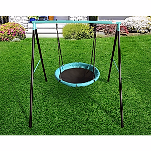 UFO A-Frame Metal Swing Set for 1 or 2 Children, Kids & Toddlers
