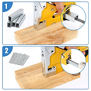 SITLDY Heavy Duty T50 Staples and 18GA Brad Nails, 2400-Count 6 Sizes Includes: 5/16", 3/8", 1/2", 9/16" T50 Staples and 3/8", 1/2" Brad Nails Assorted, Galvanized