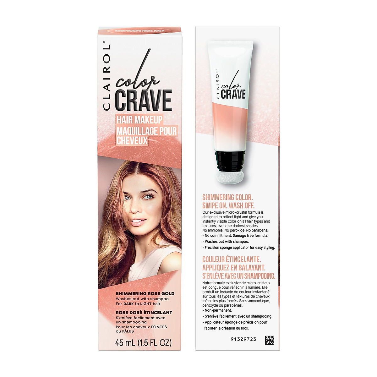 Clairol Color Crave Temporary Hair Color Makeup, Shimmering Rose Gold Hair Color, 1 Count