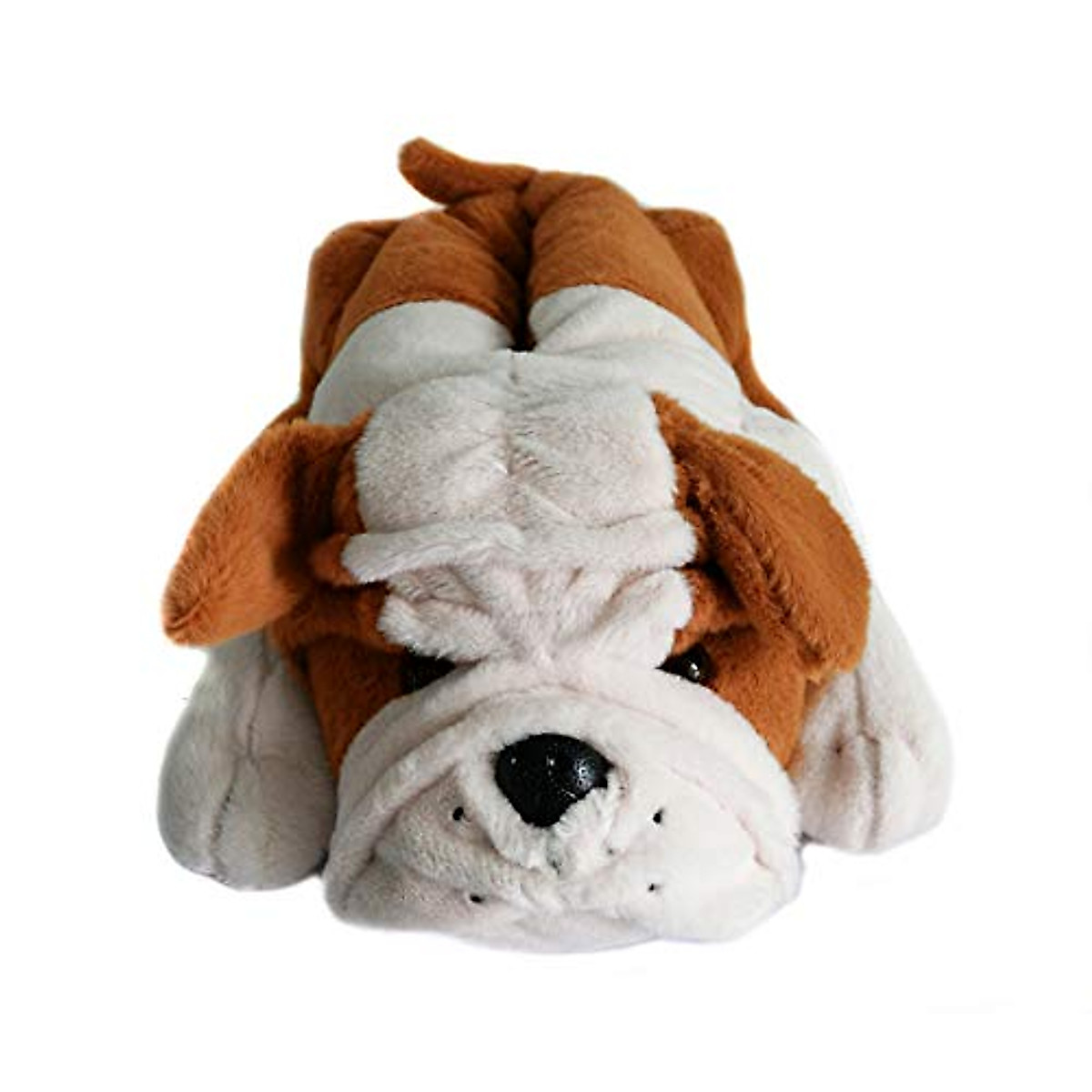 Fuzzy Winter Indoor Animal Dog Slippers for Big Kids Boys Girls, Bulldogs(Big Kid Size 3-5, Brown)
