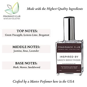 Fragrance Club Genealogy Collection Inspired by Green Irish Tweed for Men, EDP 1.7 oz., Mens fragrance, It is a classic fragrance that never goes out of style