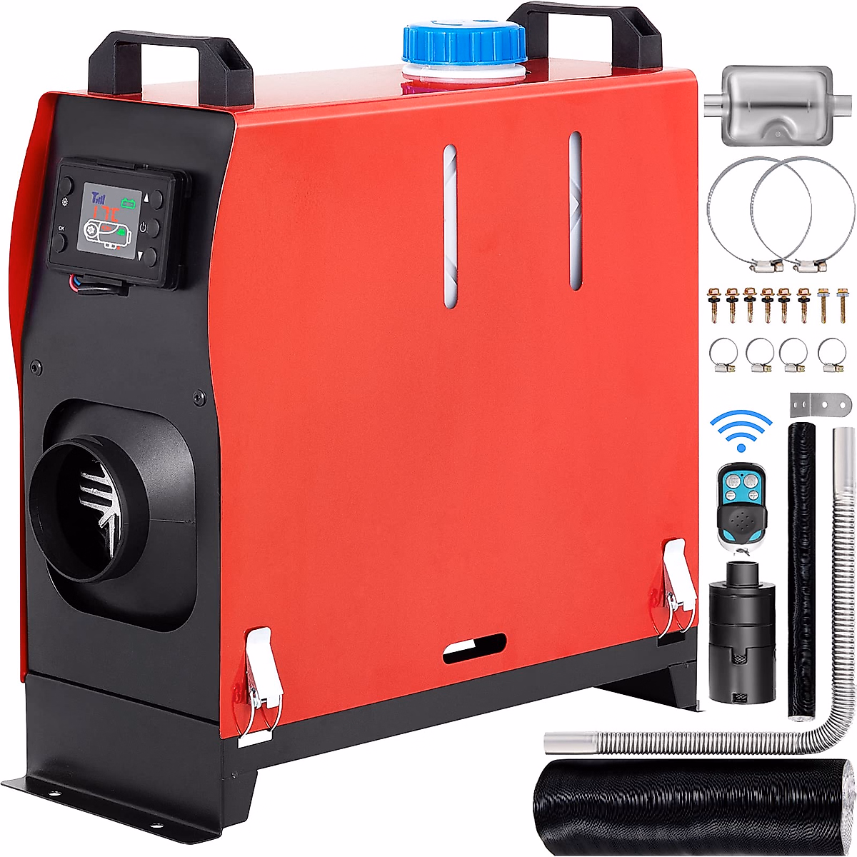 Happybuy 5KW Diesel Air Heater All in One 12V Diesel Parking Heater Silencer 5000W Diesel Heater Remote Control with LCD Switch for RV Motorhome Bus and Trailer