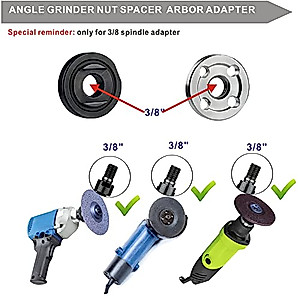 KOSIDA Replacement 100mm Angle Grinder 3/8 Inch Nut Parts Angle Grinder Parts Set Lock Nut Wrench Tool Set Suitable For Electric Drill Angle Grinder 3/8 Inch Arbor Mandrel Shaft Nut Accessories