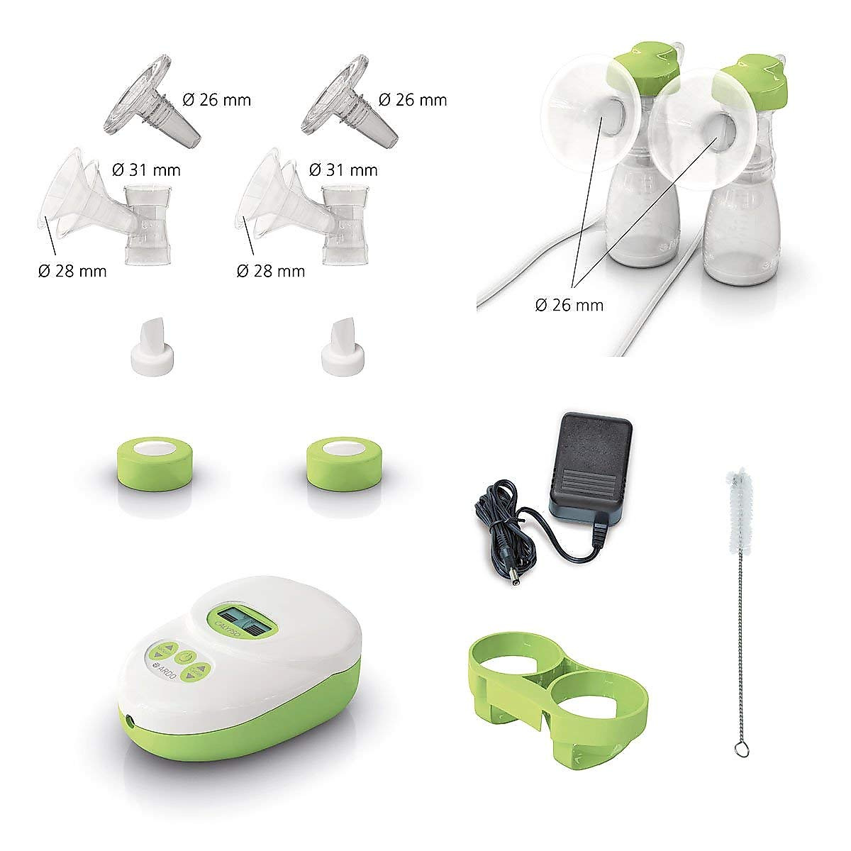 Ardo Calypso Double Plus Electric Breast Pump Set – Quiet, Swiss Made Breast Pump with 64 Settings – Closed System Hospital Grade Breastfeeding Pump with Bottles, Breast Shells & Essentials Included