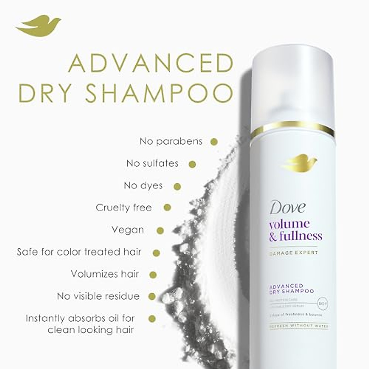 Dove Dry Shampoo for 2 Count for Oily Hair Volume & Fullness for Refreshed Hair 5 oz