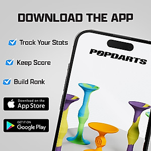 Popdarts PRO Pack Game Set (Wigglenobber Target Marker) - Indoor, Outdoor Suction Cup Throwing Game - Competition with a POP