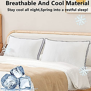 Gehannah Bed Pillows for Sleeping(2 Pack) - King Size Set of 2, Cooling Luxury Plush Soft Pillow with Home and Hotel, Breathable Microfiber Cover Skin-Friendly Pillows for Side Back Sleepers