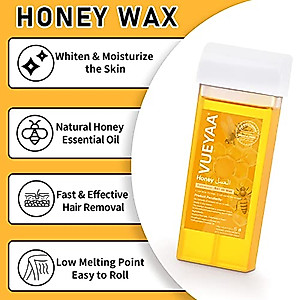 Roll on Wax Kit for Hair Removal, Wax Roller Waxing Kit for Women, Digital Wax Warmer with 3 Skin Care Kit for Sensitive Skin, Professional Depilatory Wax Kit for Larger Areas of the Body